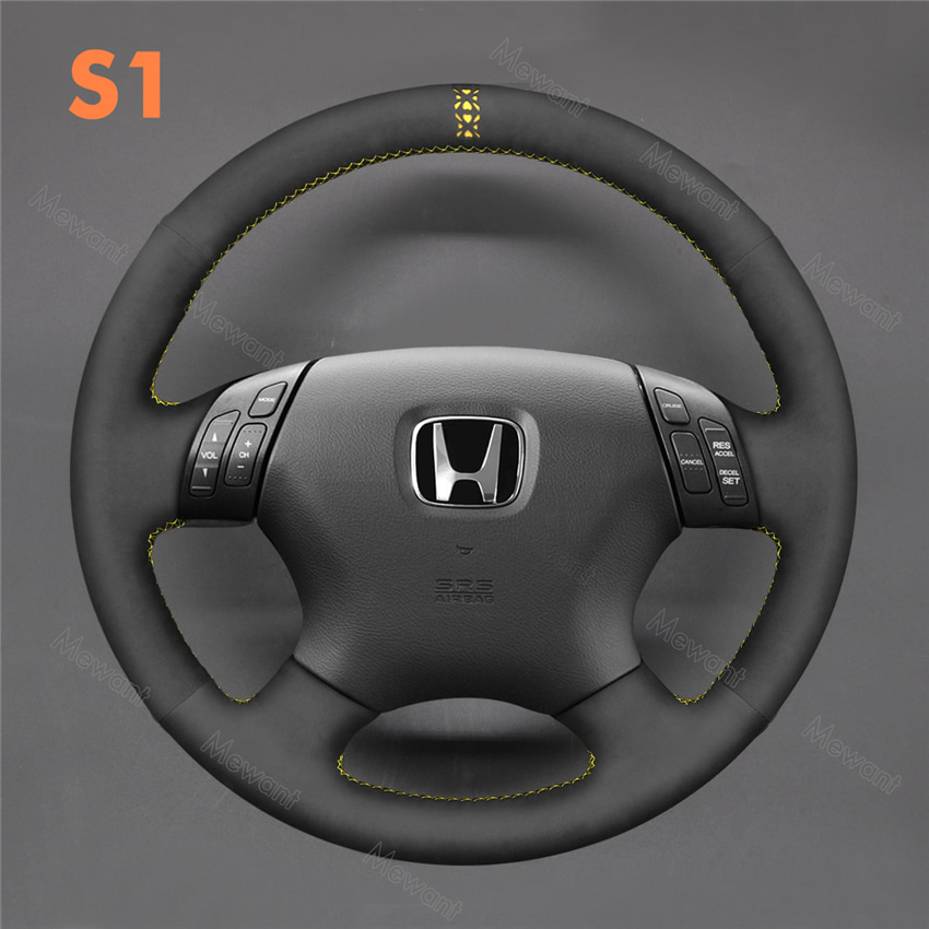 For Honda Accord 7 2003 2007 Odyssey 2005 2010 Durable Hand Stitched Customization Car Steering Wheel Cover MEWANT Steering wheel cover