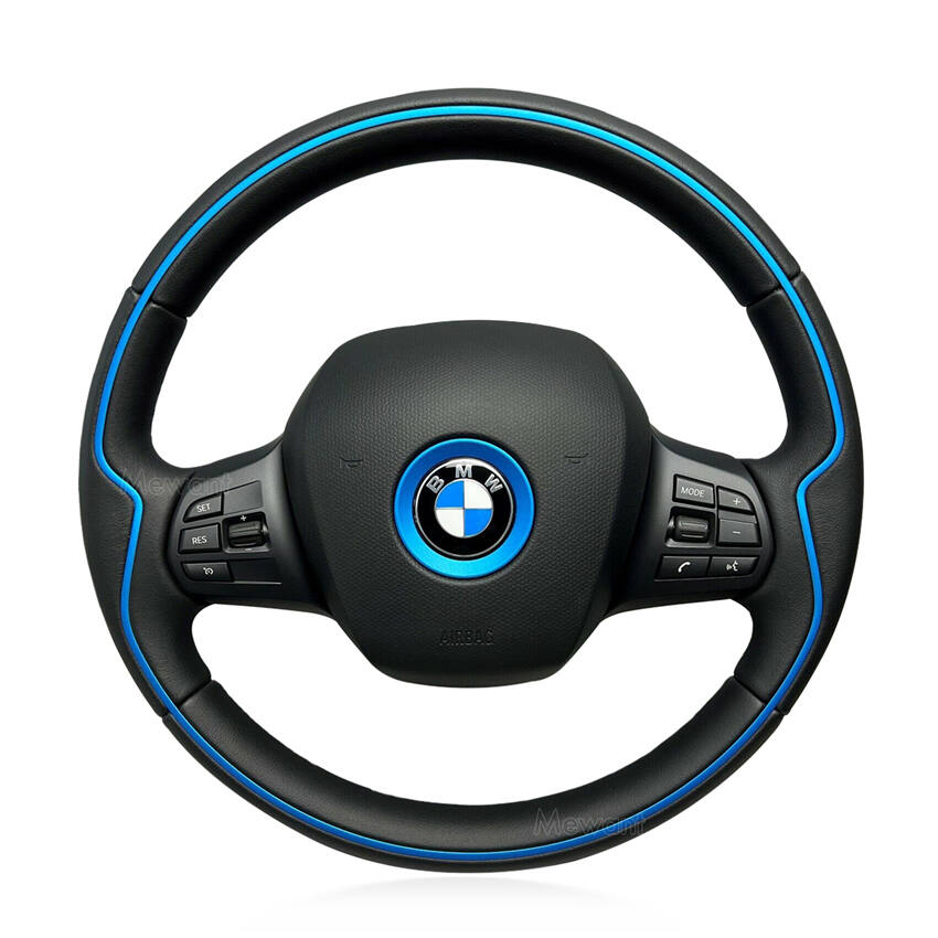 For BMW i3 2014 2022 Hand Stitching Custom Steering Wheel Cover MEWANT Steering wheel cover