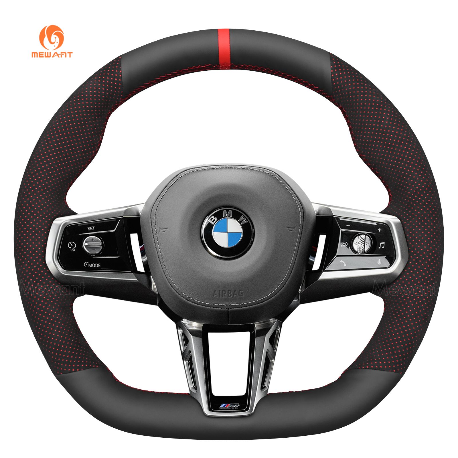 DIY Stitching Steering Wheel Covers for BMW G60 G61 G70 2023 2024 Hand Stitching Custom Steering Wheel Cover MEWANT Steering wheel cover